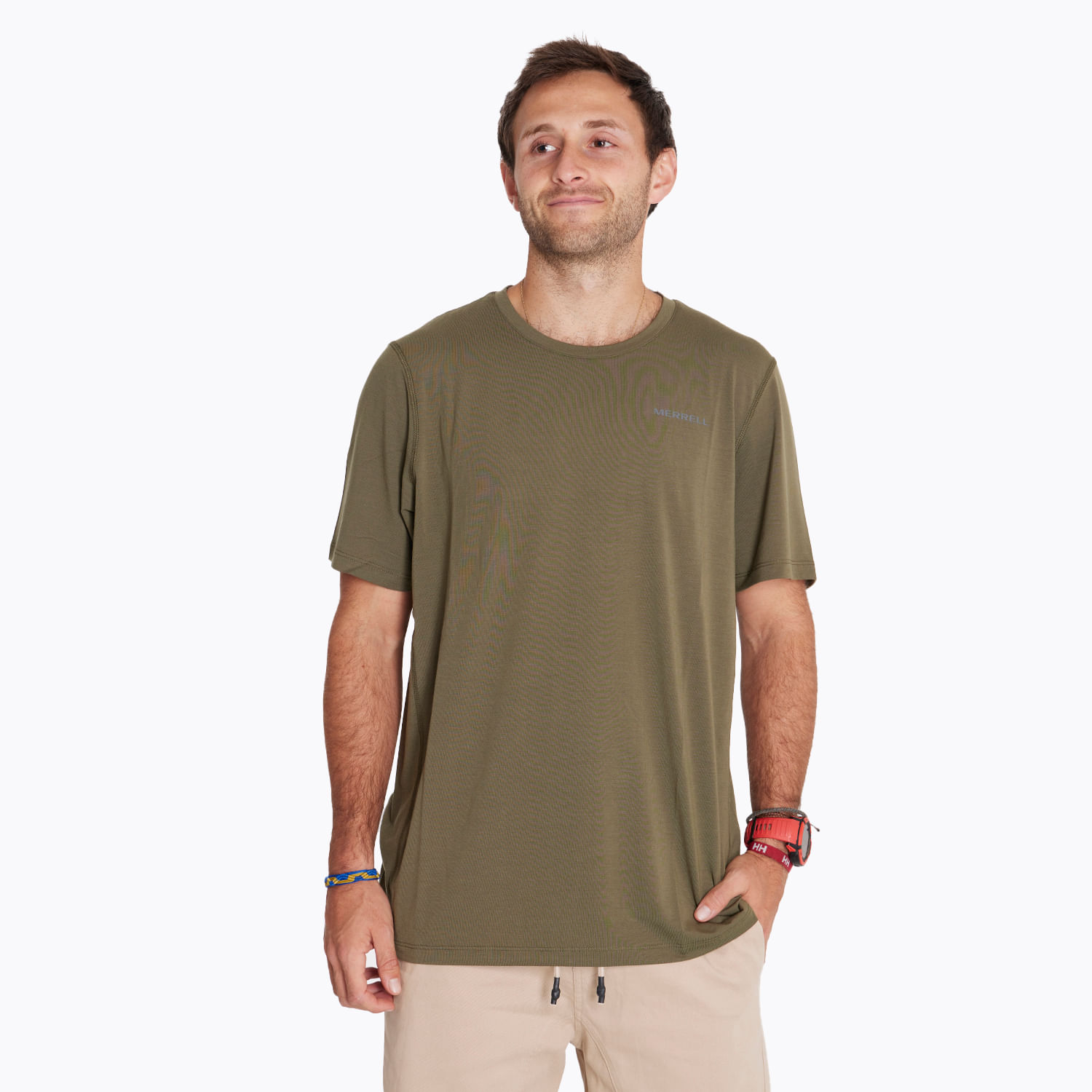 Merrell - Polera Hombre Tencel Verde Merrell | Ofertitas